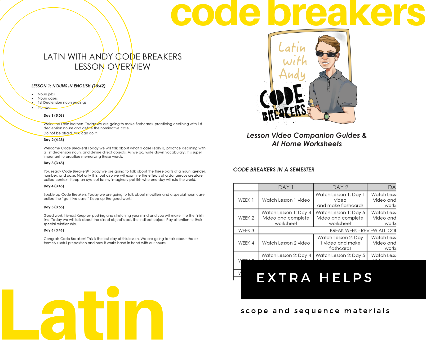 Latin with Andy Code Breakers Supplemental Materials
