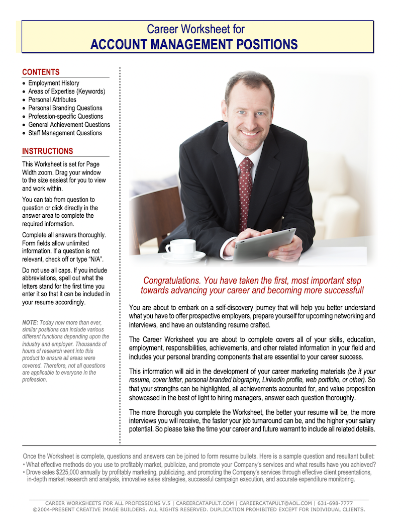 Account Management Career Worksheet
