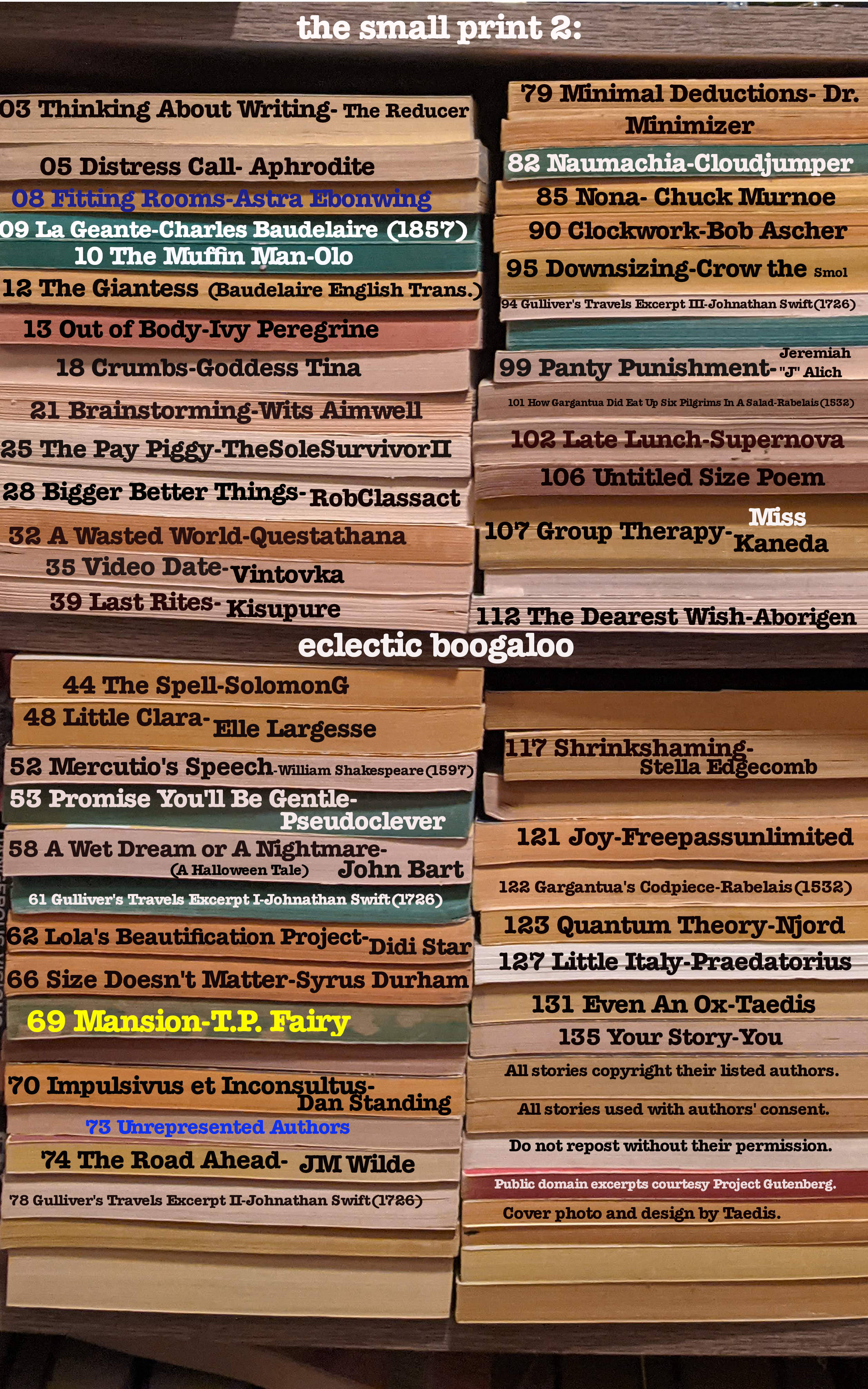 the small print 2: Eclectic Boogaloo