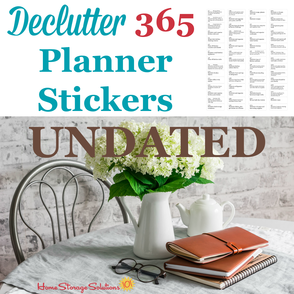 Declutter 365 Planner Stickers Undated - Print Your Own Declutter 365 ...