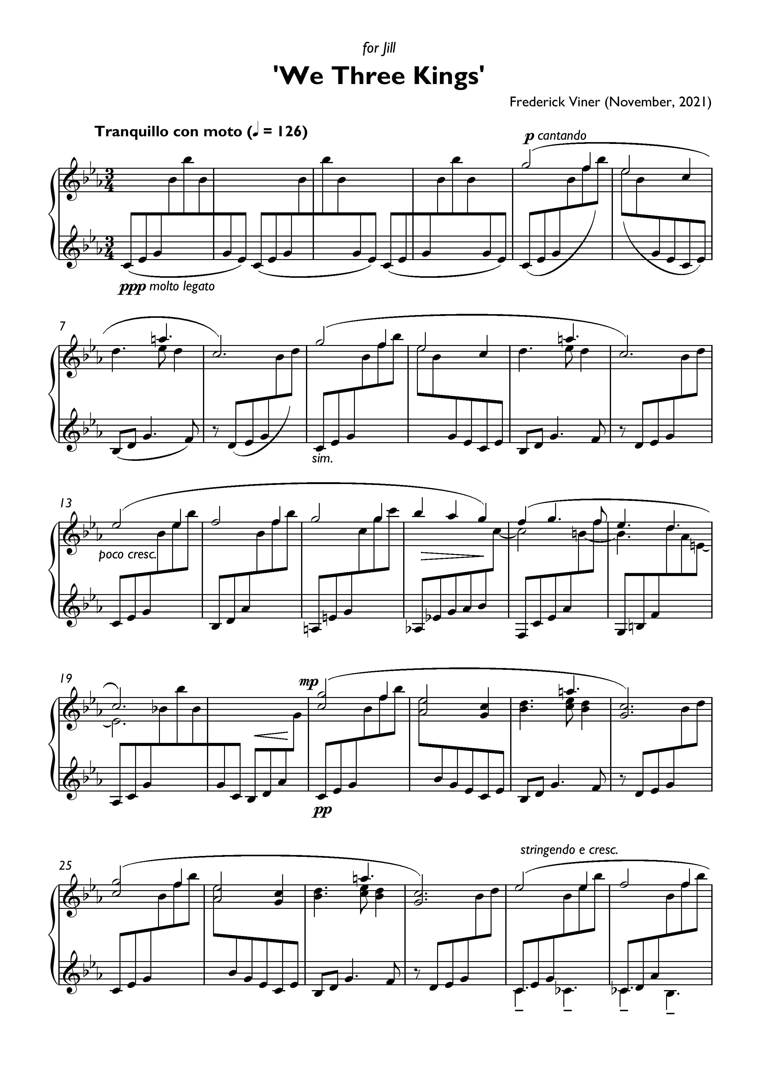 We Three Kings - Advanced Piano Arrangement