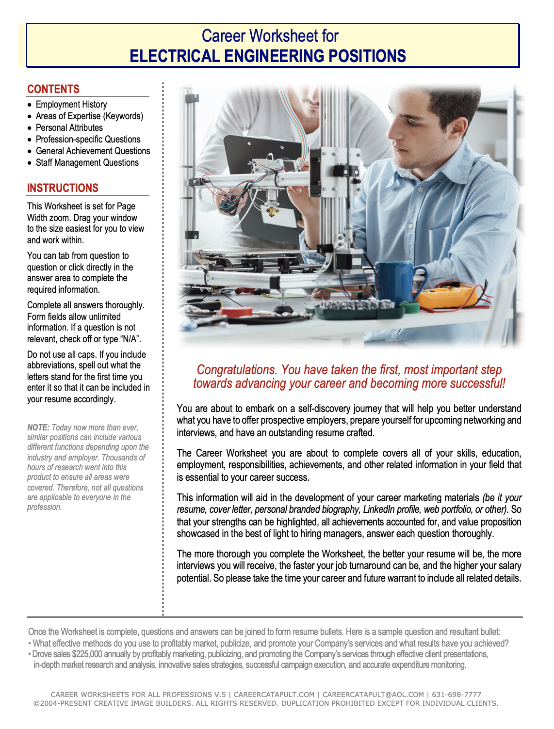 Electrical Engineering Career Worksheet (Architecture & Construction)