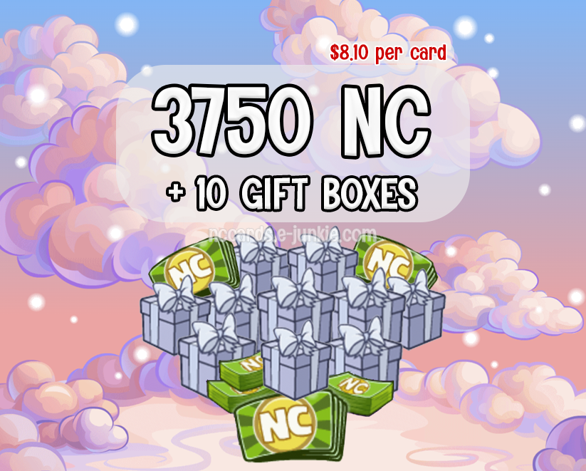 5 NC cards (3750 NC + 10 Gift Boxes)