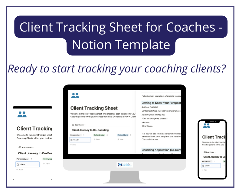 Client Tracking Sheet for Coaches - Notion Template