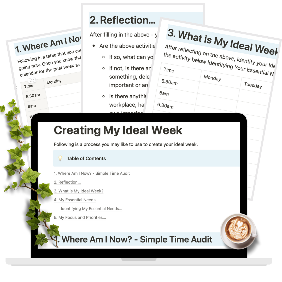Creating My Ideal Week - Notion Template