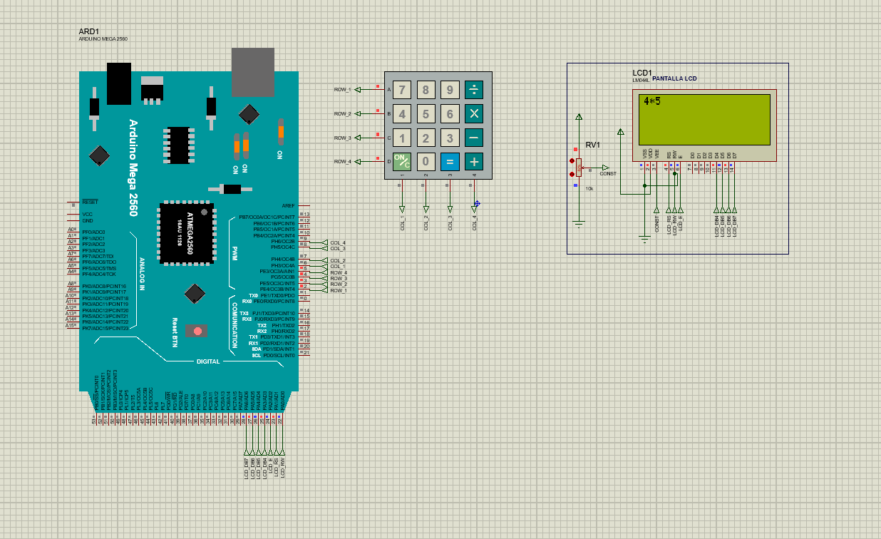 Simulación de Circuito Eléctrico - Arduino - Calculadora Básica