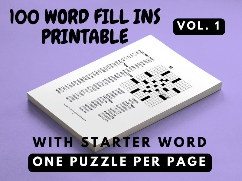 100 Word Fill Ins Printable vol. 1