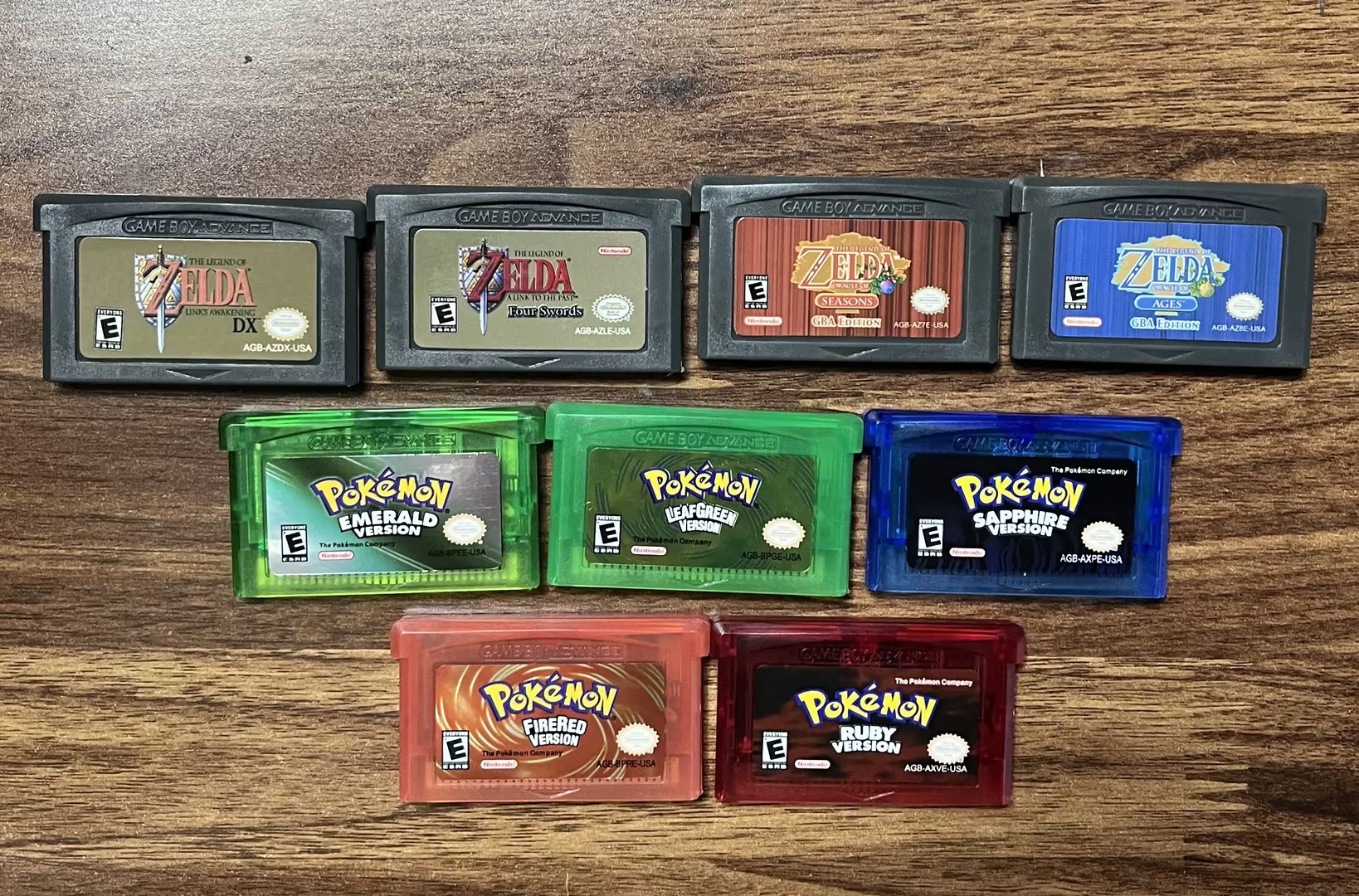 Pokemon Emerald Sapphire Ruby LeafGreen FireRed GBA Cartridges Game Card