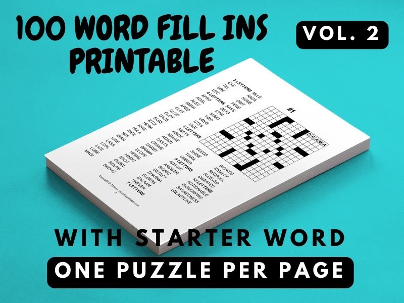 100 Word Fill Ins Printable vol. 2
