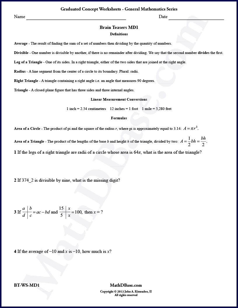 Mixed Brain Teasers 3 Medium Difficulty 1