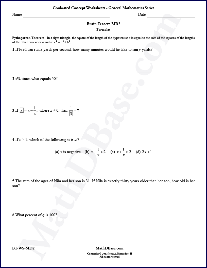 Mixed Brain Teasers 4 Medium Difficulty 2