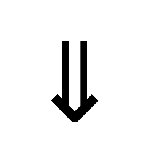 ⇓ | downwards double arrow | DejaVu Sans @ Graphemica