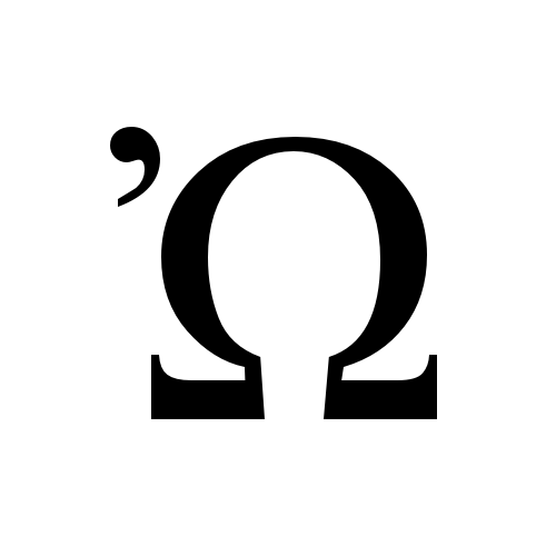 Ὠ | greek capital letter omega with psili | Times New Roman, Regular ...