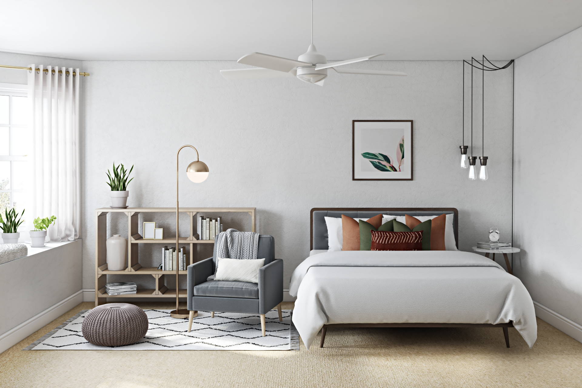 Bohemian, Midcentury Modern, Scandinavian Bedroom Design by Havenly ...
