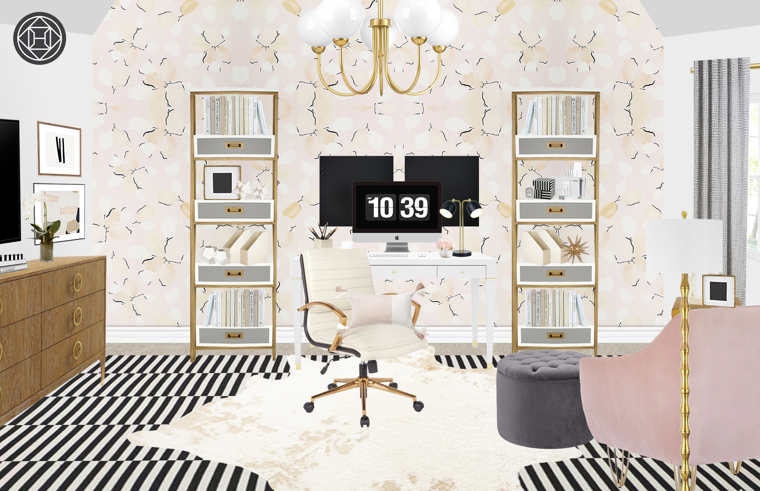 Ideas for a glam modern office by Hannah | Havenly