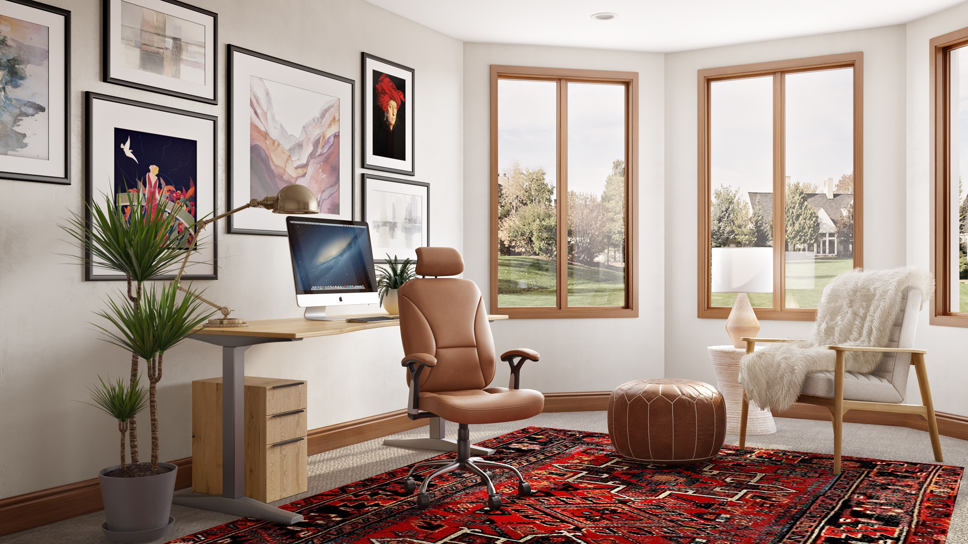 Classic Office with Scandinavian and Rustic Design by Madison | Havenly