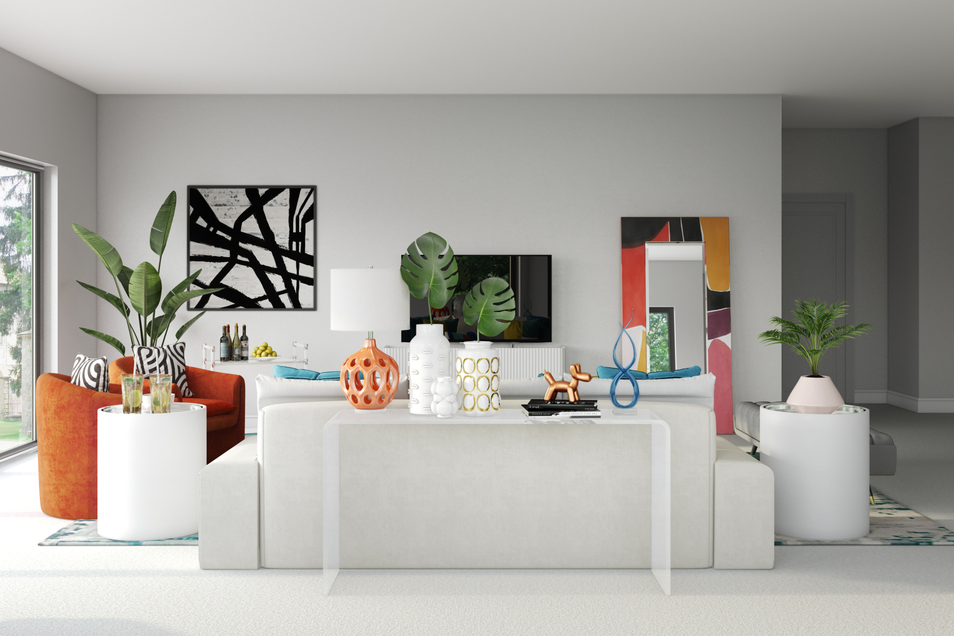 Contemporary, Midcentury Modern, Minimal Living Room by Chanel | Havenly