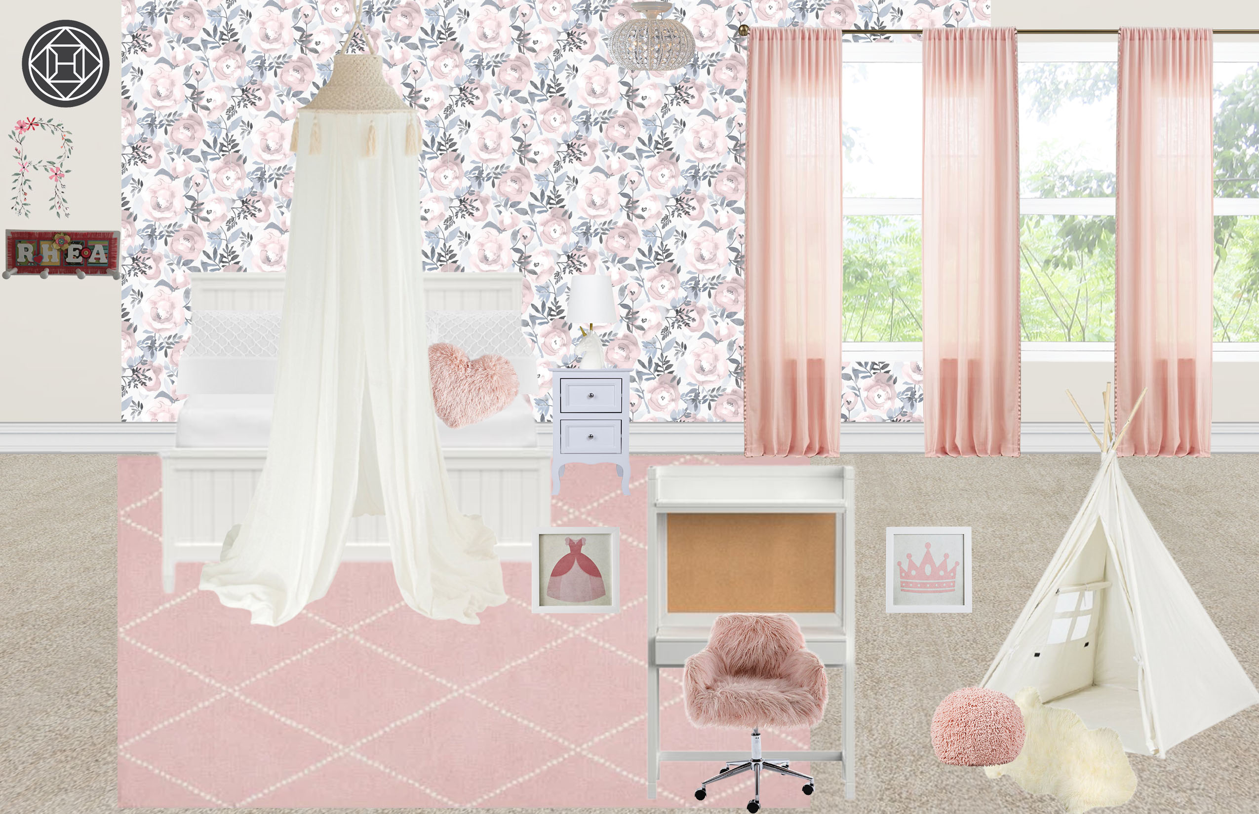 Glam, Transitional, Preppy room Design by Havenly Interior Designer Julie