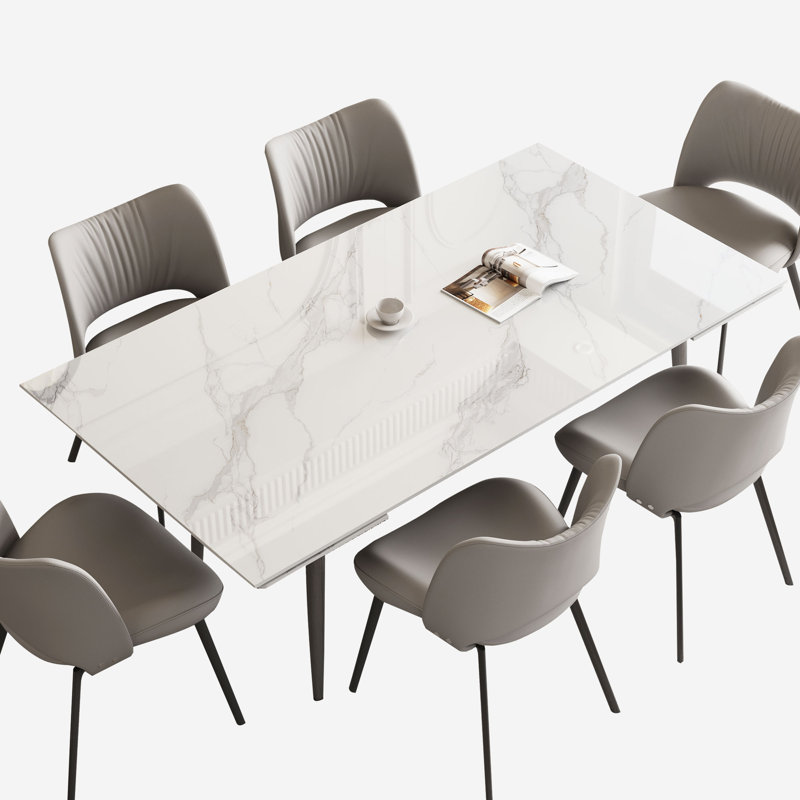 Homeira 62.9" to 94.4" Extendable Dining Tables for 6 to 10 - Rectangle ...