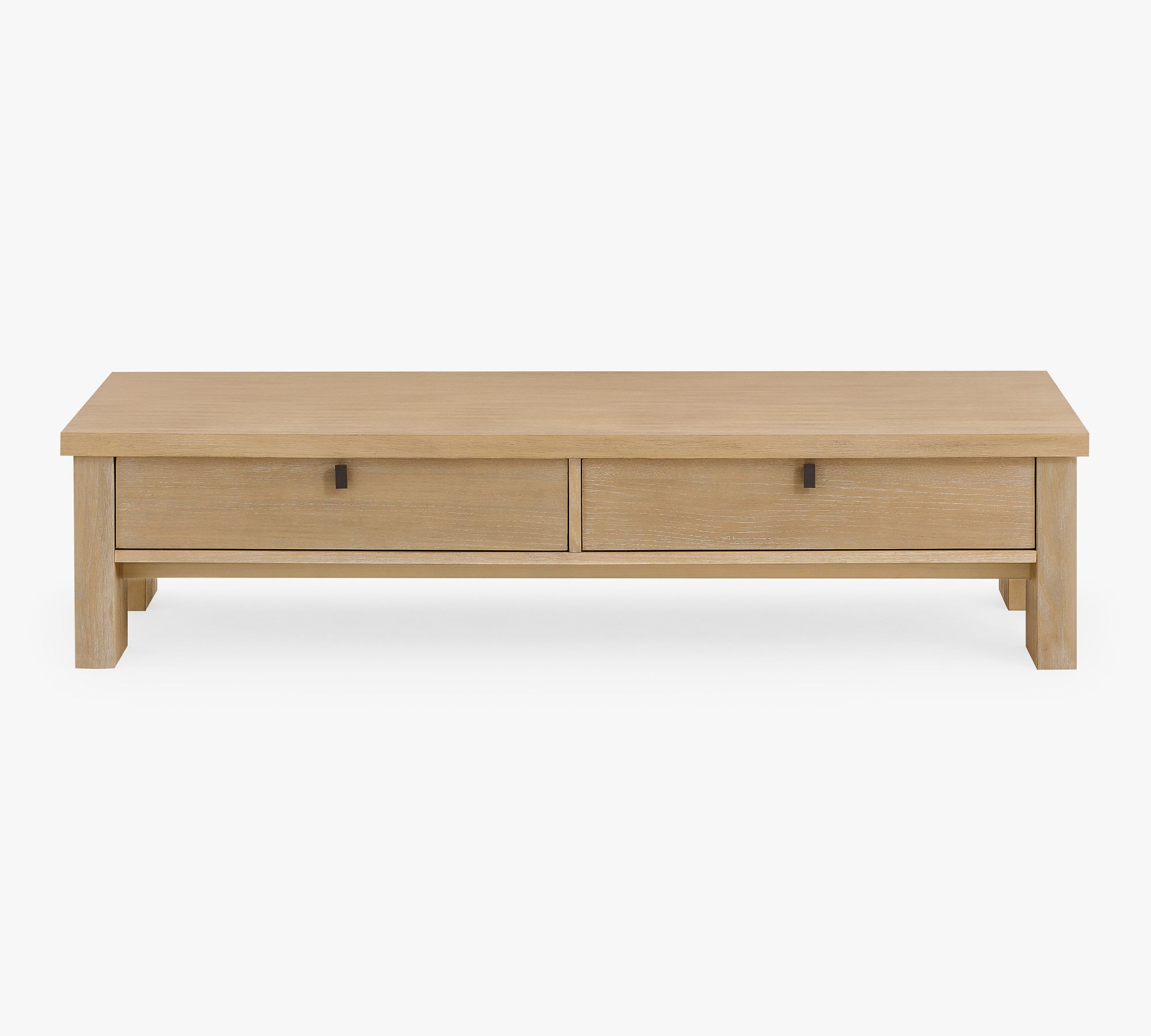 Modern Farmhouse Rectangular 64" Coffee Table, Fog - Pottery Barn | Havenly
