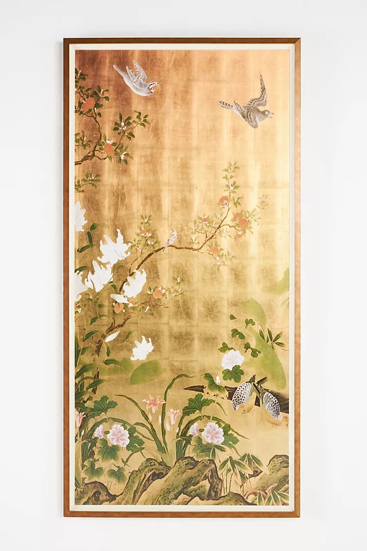 Golden Chinoiserie Wall Art - Anthropologie | Havenly