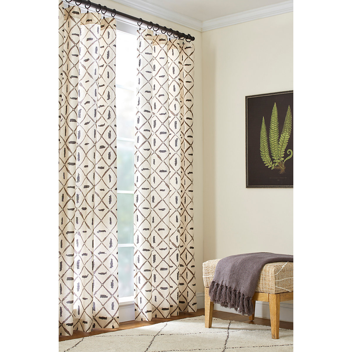 Tatum Ivory Curtain Panel - Dash and Albert | Havenly
