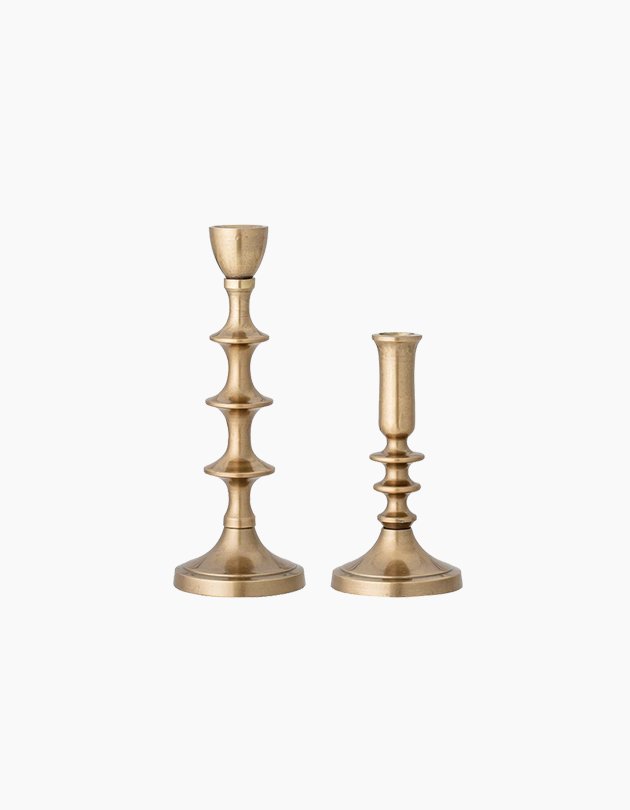 Decorative Metal Taper Holders, Gold, Set of 2 - Creative Co-Op | Havenly