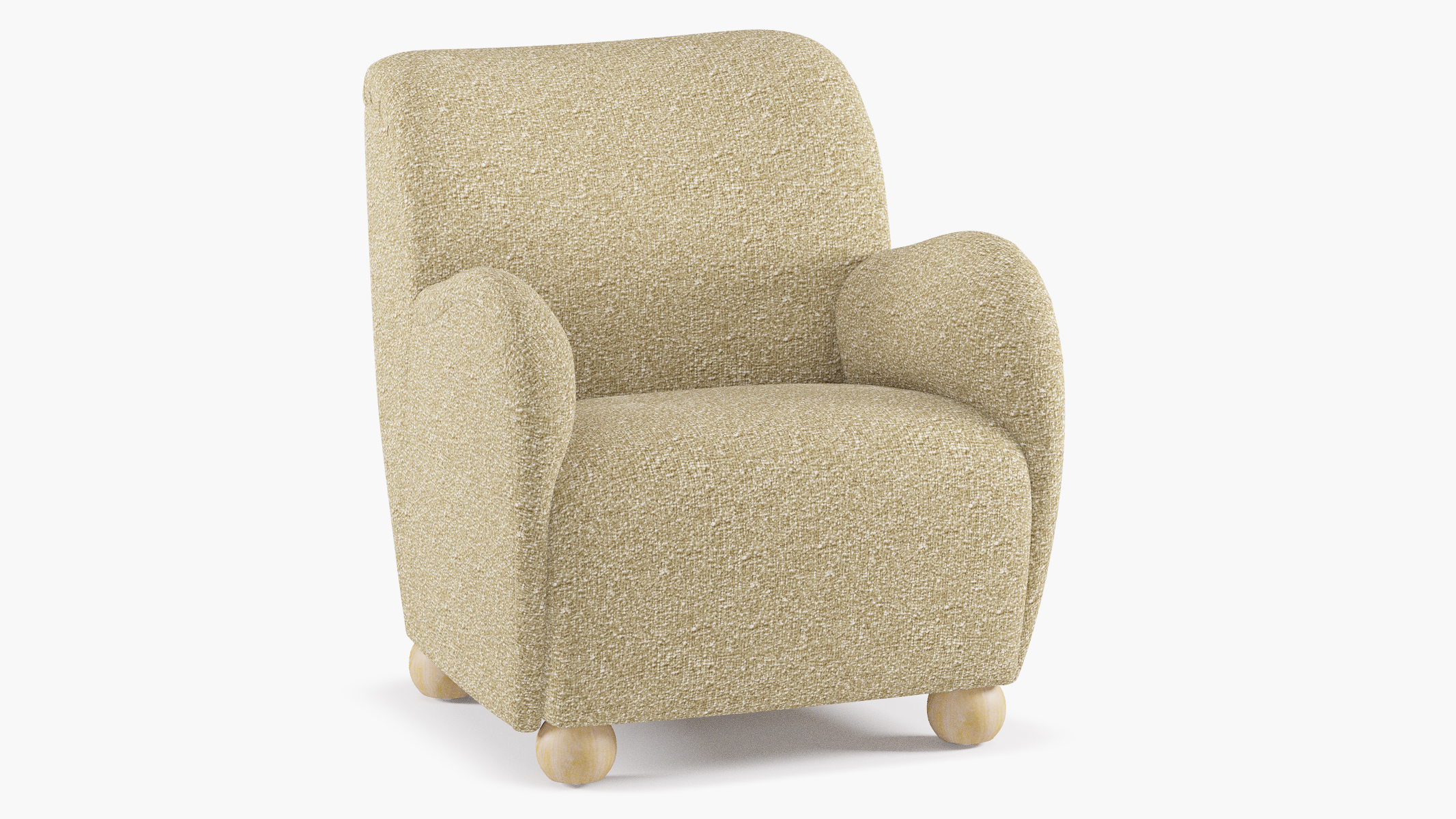 Bun Foot Accent Chair, Buff Boucle - The Inside | Havenly