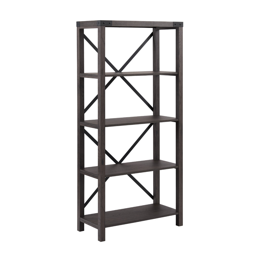 64" Metal X Bookcase - Sable - Walker Edison | Havenly