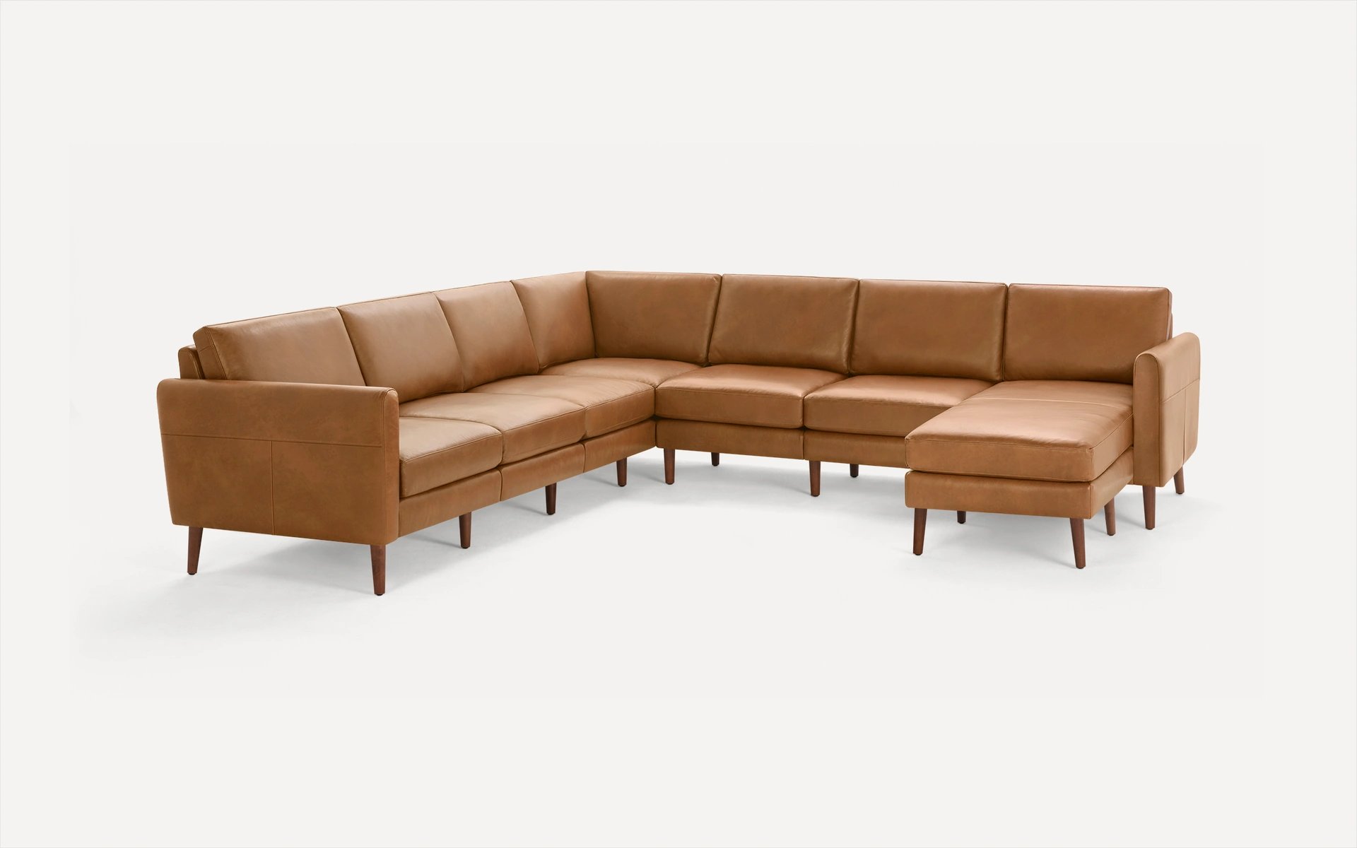 Burrow Nomad Leather 7-Seat Corner Sectional Sofa with Chaise - Burrow ...