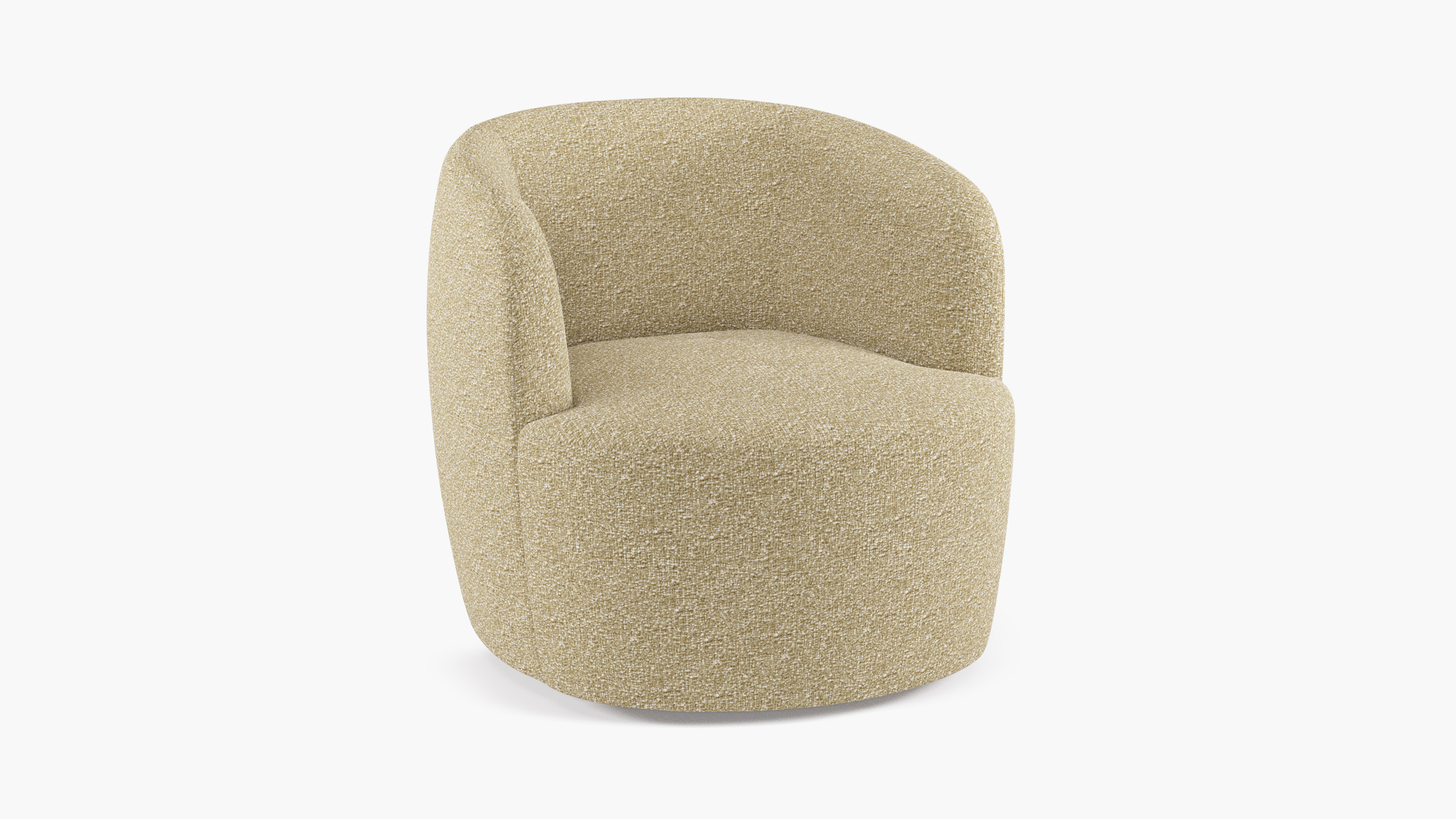 Tub Swivel Chair, Buff Bouclé - The Inside | Havenly