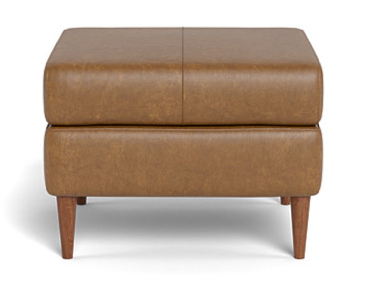 Asher Leather Ottoman - Interior Define | Havenly