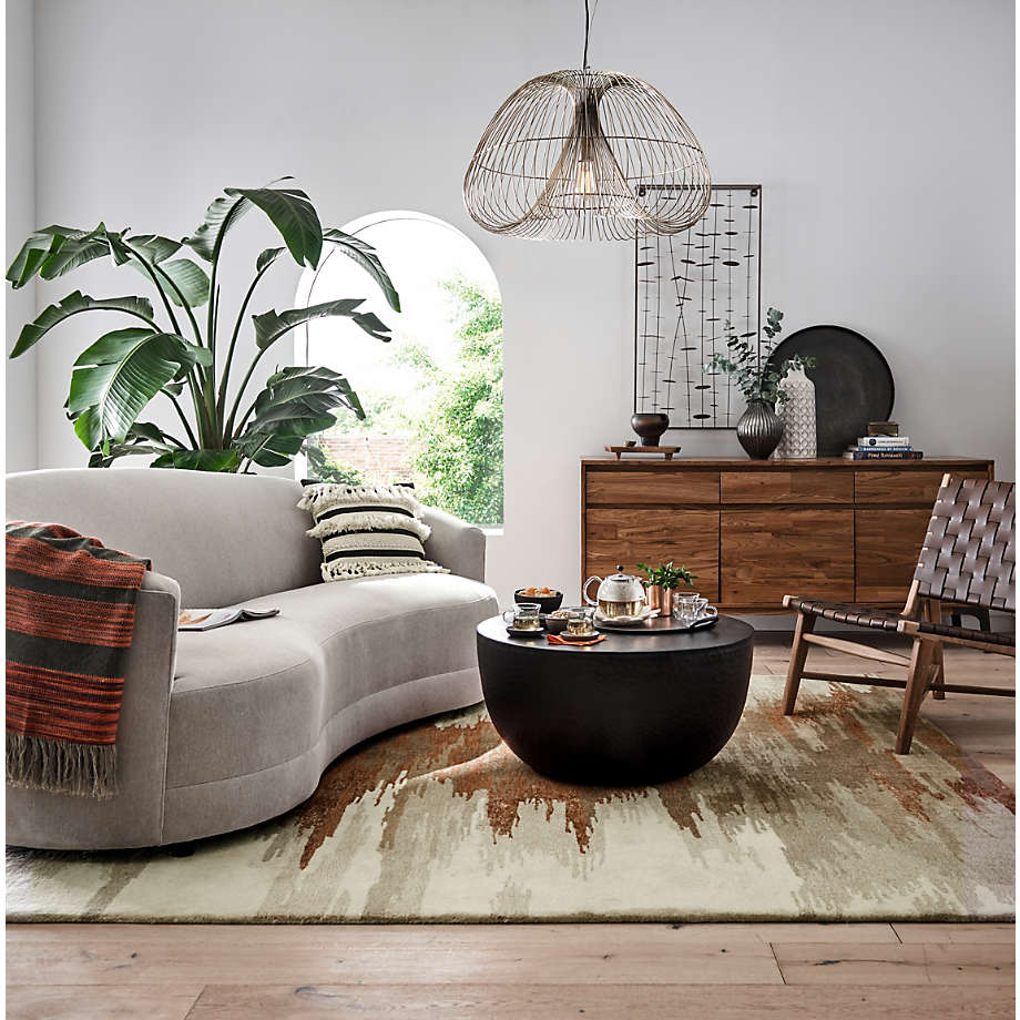 Fernando Metal Drum 32.5 Round Coffee Table Crate and Barrel Havenly