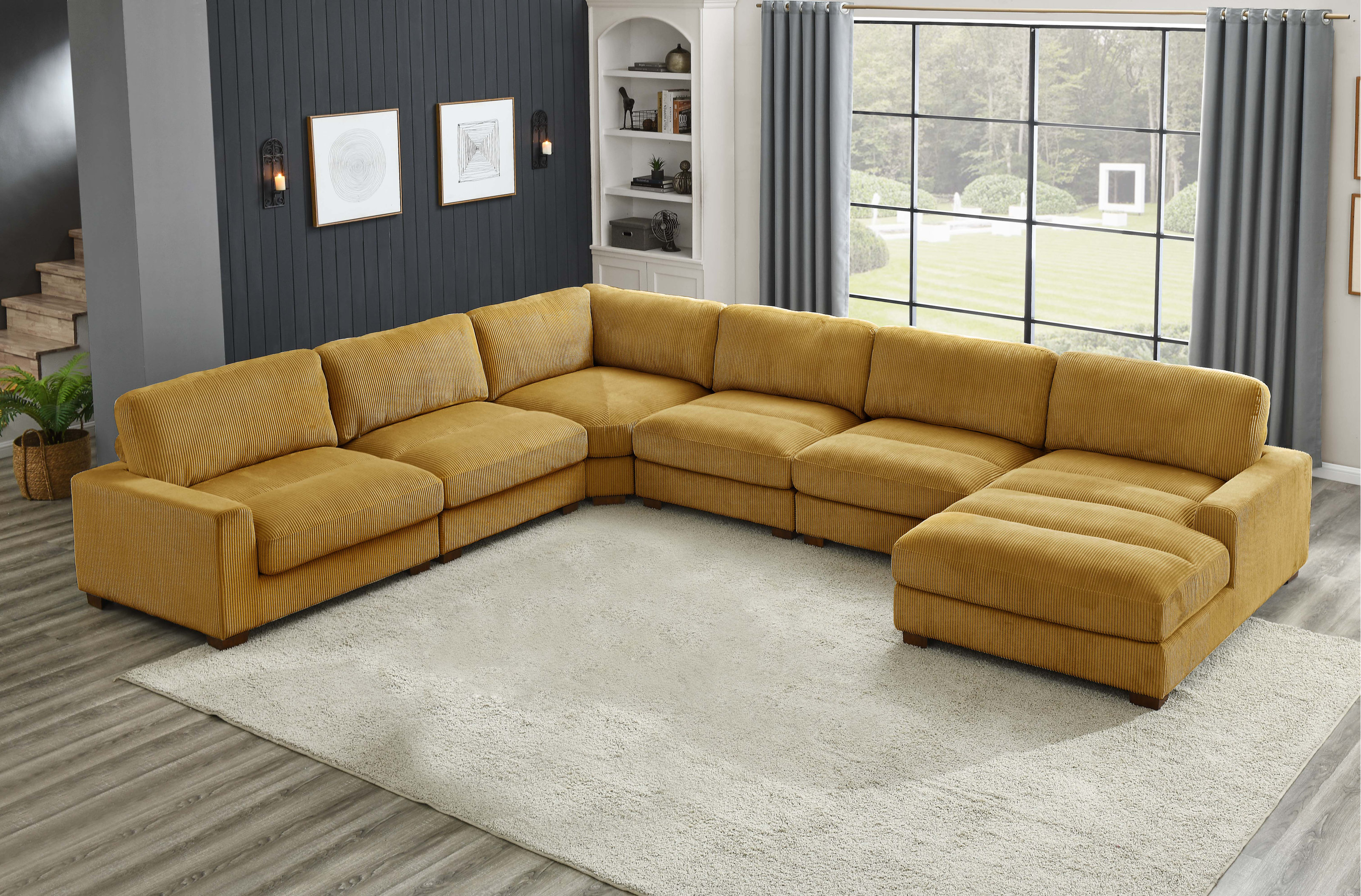 Aristedes 164" Wide Left Hand Facing Modular Corner Sectional - Wayfair ...