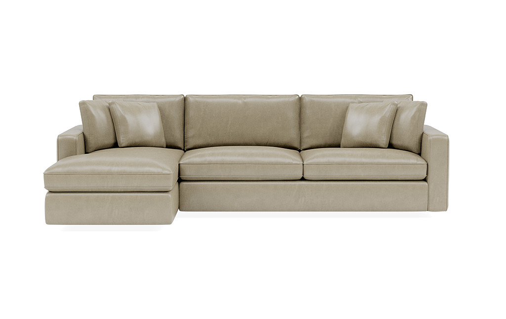 James Leather 3-Seat Left Chaise Sectional - Interior Define | Havenly