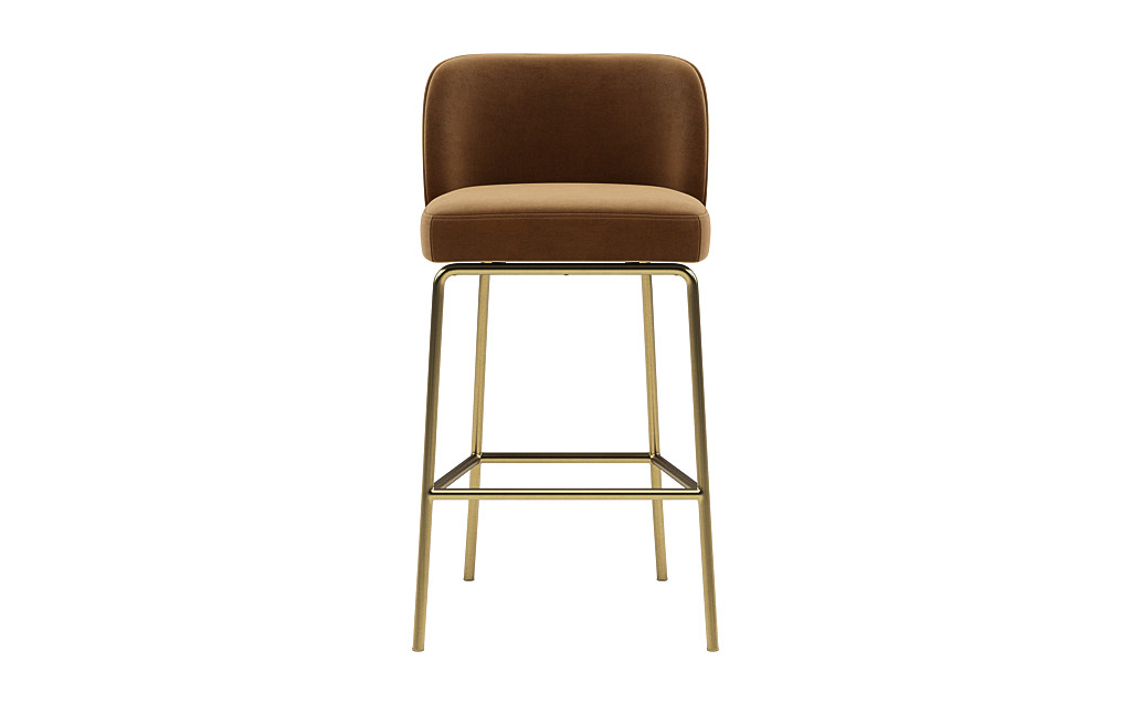 Graham Metal Framed Upholstered Bar Stool - Interior Define | Havenly