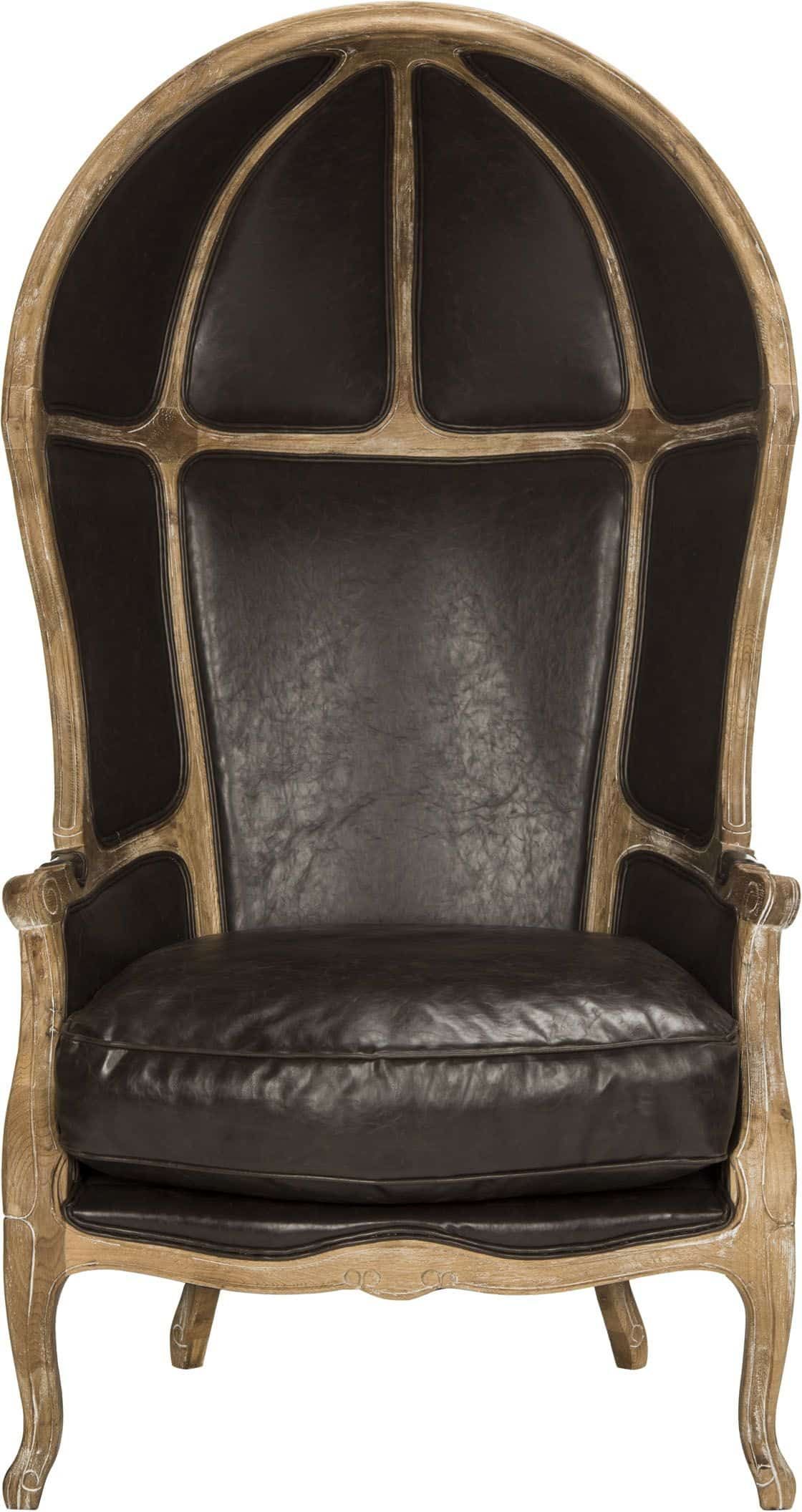 Safavieh - Sabine Brown Leather Balloon Chair Collection