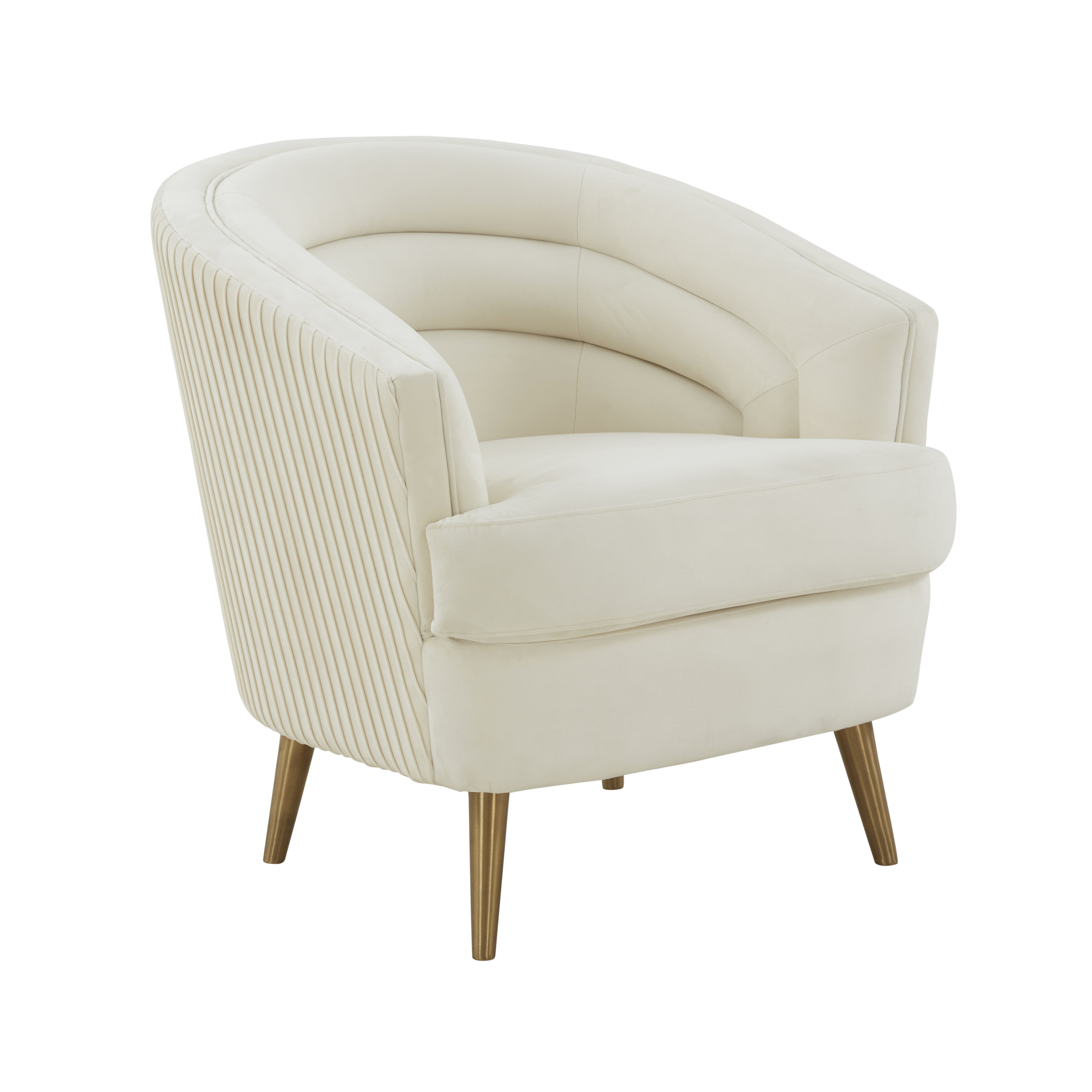 Jules Cream Velvet Accent Chair - TOV FURNITURE | Havenly