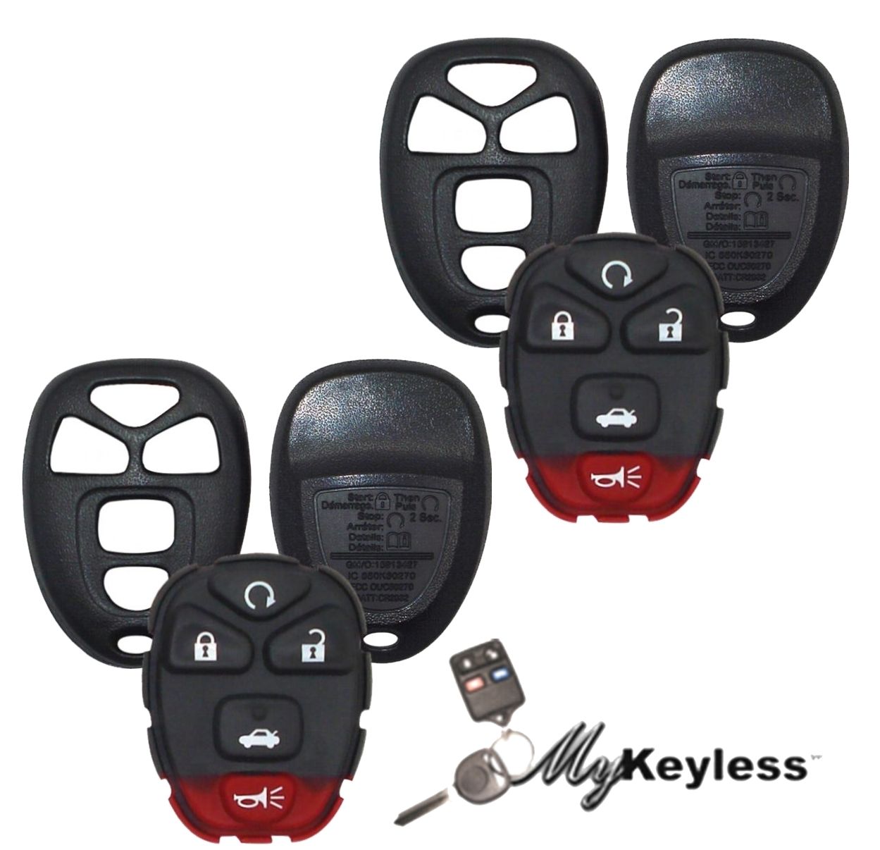 New GM Replacement Keyless Entry Remote Key Fob Case Shell and Button ...