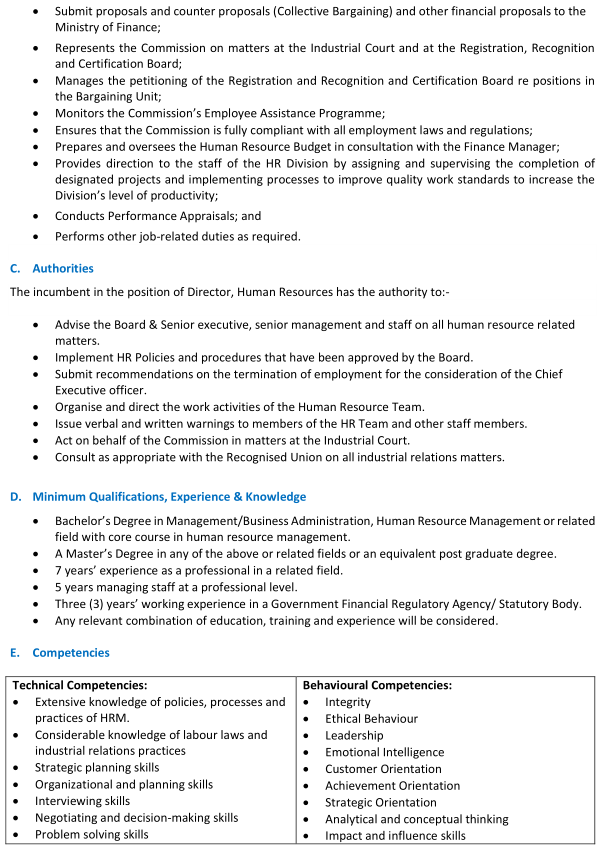 Trinidad and Tobago Securities and Exchange Commission Jobs - DIRECTOR ...