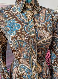 Lycra Print Hidden Zip Front with Piping :: Show Diva Designs