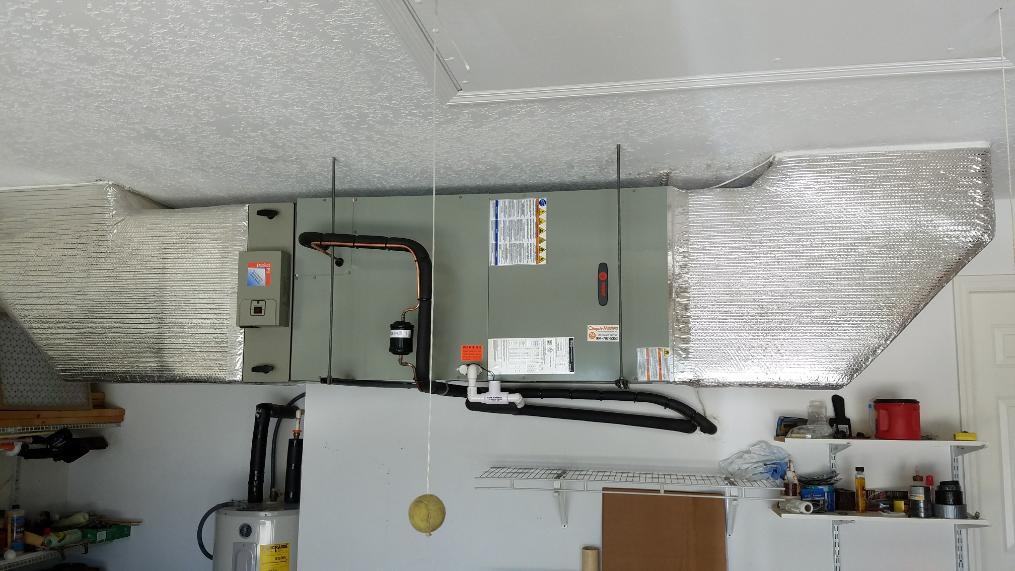 Air Handler Installed In Garage Attached To The Ceiling, 49% OFF