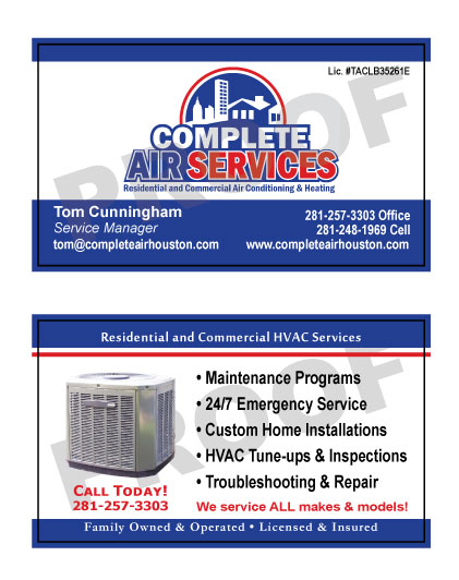 Hvac Business Cards Full Color Hvac Business Cards At 