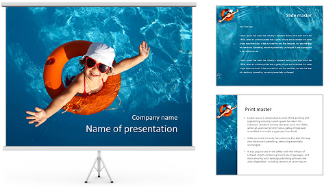 Girl In The Swimming Pool PowerPoint Template & Backgrounds ID ...
