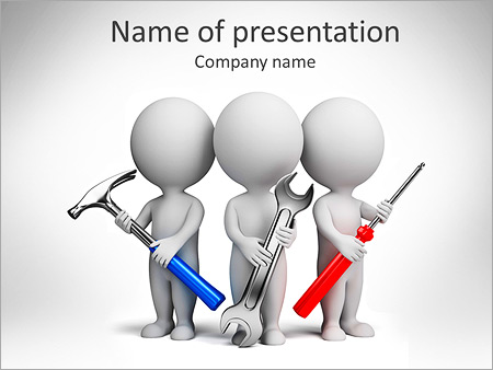 Team Of Mechanics PowerPoint Template & Backgrounds ID 0000005284 ...