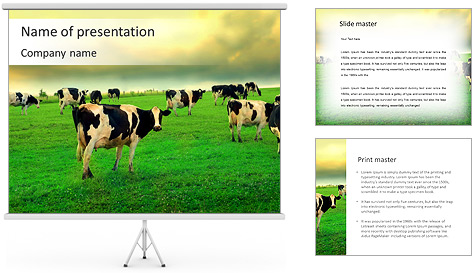 Herd Of Cows PowerPoint Template & Backgrounds ID 0000005947 ...