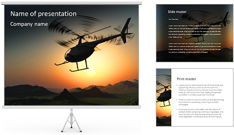 Helicopter PowerPoint Template & Backgrounds ID 0000007090 ...