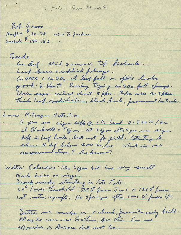 Hand-written notes — Calisphere