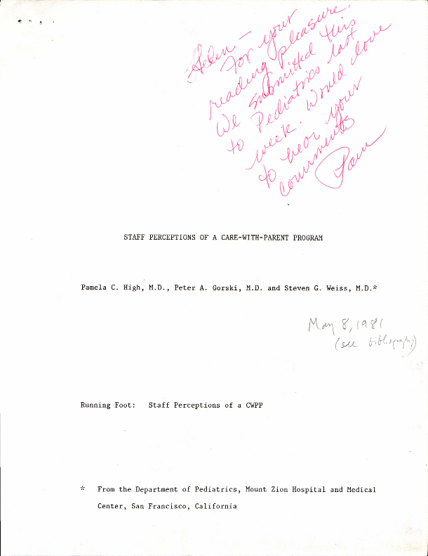 Gofman's correspondence on CSU Crisis, 1981-1982; Teaching examples ...