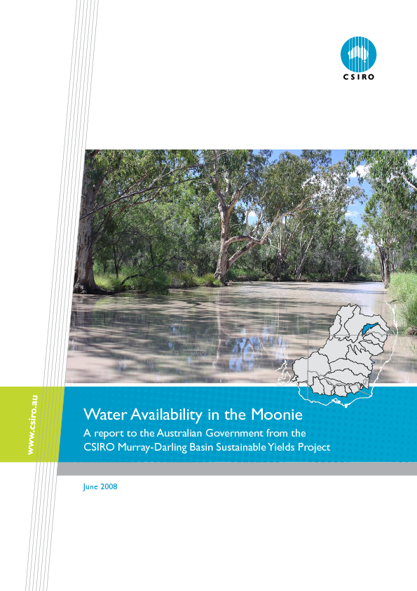 Water availability in the Moonie: a report to the Australian Government ...